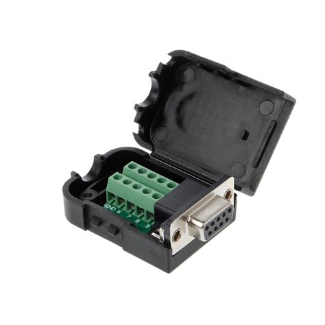DB9 Female RS232 Serial Connector Breakout Board Screw Terminals Jack Post In Connectors From