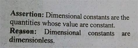 Assertion Dimensional Constants Are The Studyx