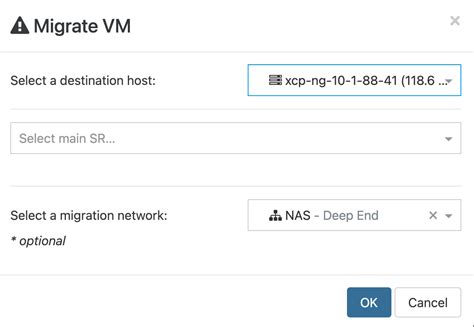 Migration Suddenly Asking To Pick Sr Every Time Xcp Ng And Xo Forum