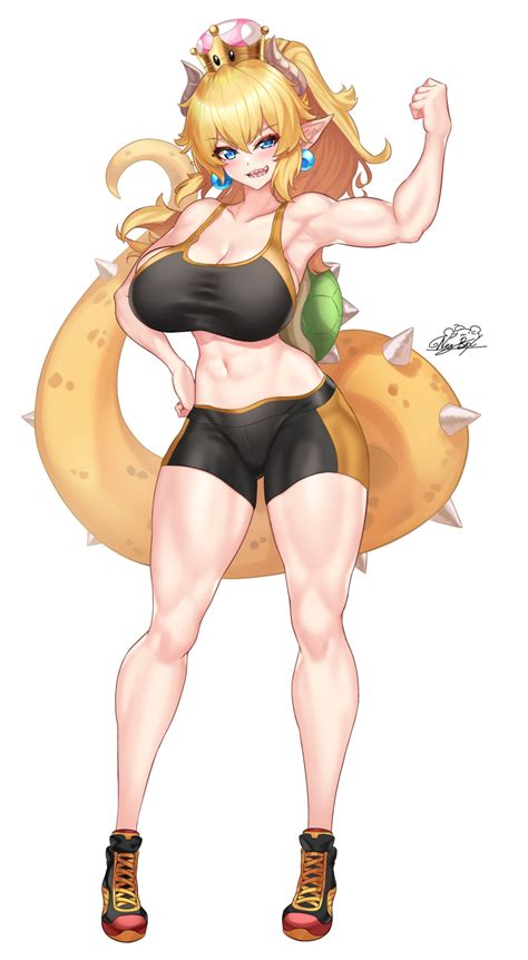 Rule 34 1girls 2d Big Breasts Blonde Hair Blue Eyes Bowsette Female