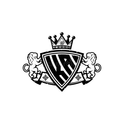 KA Logo Monogram Shield Crown Luxury Design Stock Vector Illustration Of Initial Concept