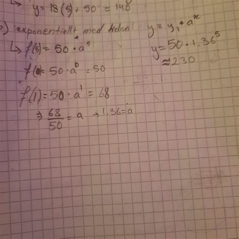Hitta Antalet Men Hjälp Av Exponentiell Funktion Matematikmatte 2