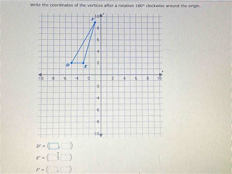 Solved Write The Coordinates Of The Vertices After A Rotation 180