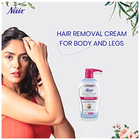 Buy Nair Sensitive Formula Shower Power With Coconut Oil Removes Hair