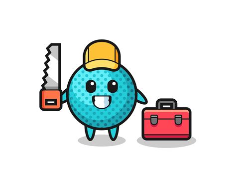 Illustration Of Spiky Ball Character As A Woodworker 8044178 Vector Art At Vecteezy