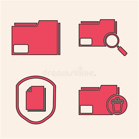 set delete folder document folder search concept with folder and
