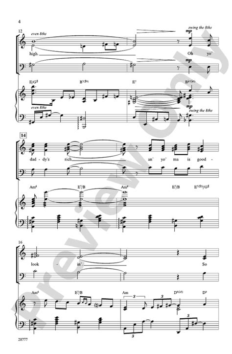 Summertime From The Musical Porgy And Bess Ssab Choral Octavo