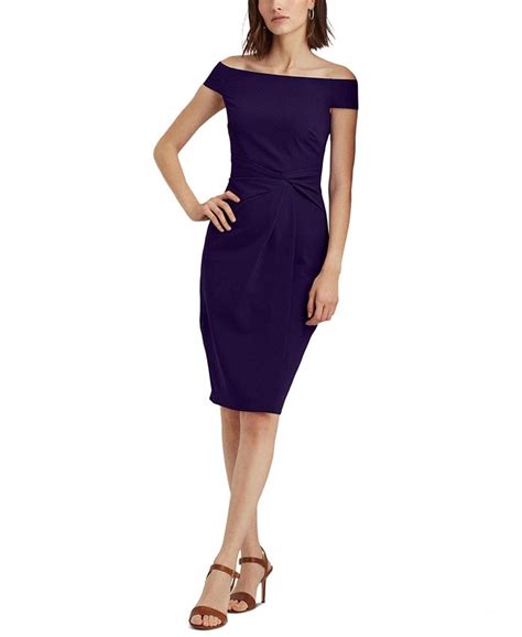 Lauren Ralph Lauren Crepe Off The Shoulder Dress Macys