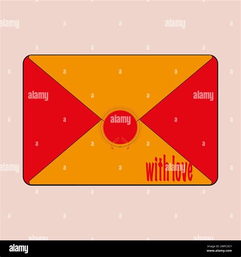 Art Envelope Icon Red And Orange Mail Circle In Centre Romantic