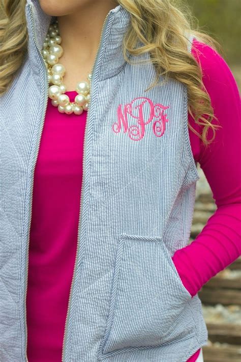 The Hampton Seersucker Vest Bluewhite Preppy Style Clothes Fashion