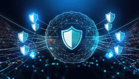 Digital Representation Of Cybersecurity Featuring A Globe With Interconnected Shields