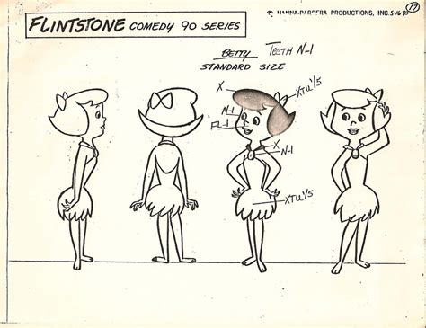The Flintstones Model Sheets Traditional Animation