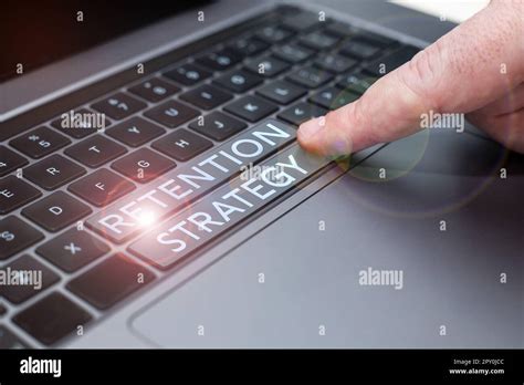 Text Sign Showing Retention Strategy Business Showcase Activities To Reduce Employee Turnover