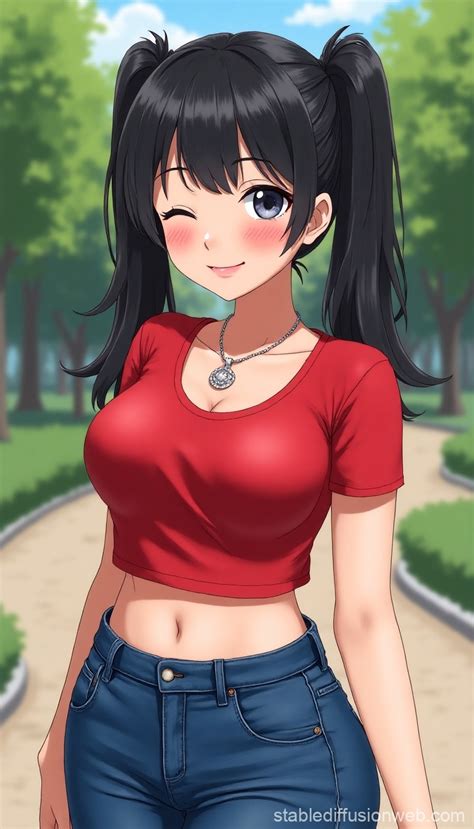 Ultra Detailed 2d Anime Woman In A Park Stable Diffusion Online