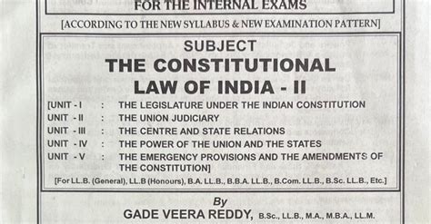 The Constitutional Law Of India 2 Gade Veera Reddy Sujatha Law