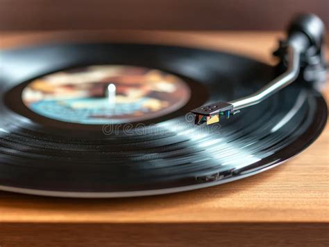 Vintage Vinyl Record Player Playing Music Stock Illustration