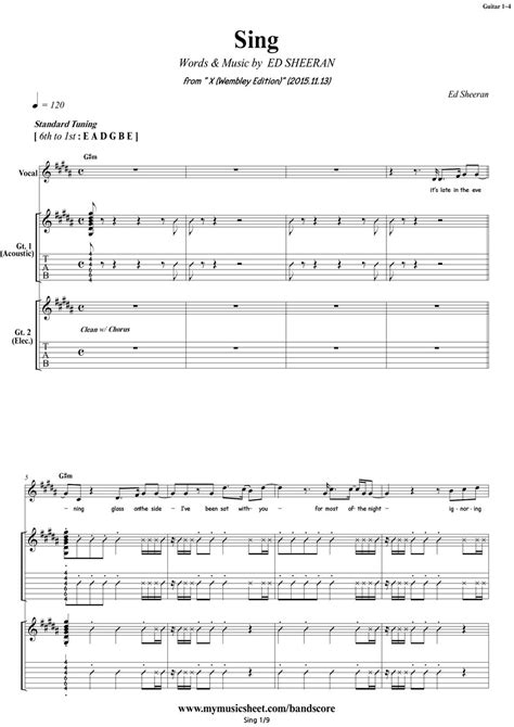 Ed Sheeran Sing Guitar Lembar Musik
