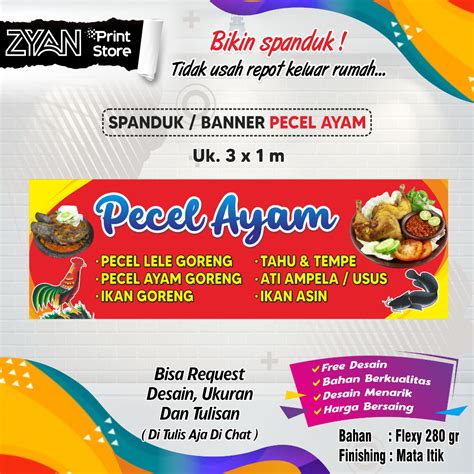 Jual Spanduk Banner Pecel Ayam Shopee Indonesia
