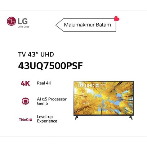 Jual TV LG SMART TV 43 INCH 43UQ7500PSF UHD 4K KHUSUS BATAM
