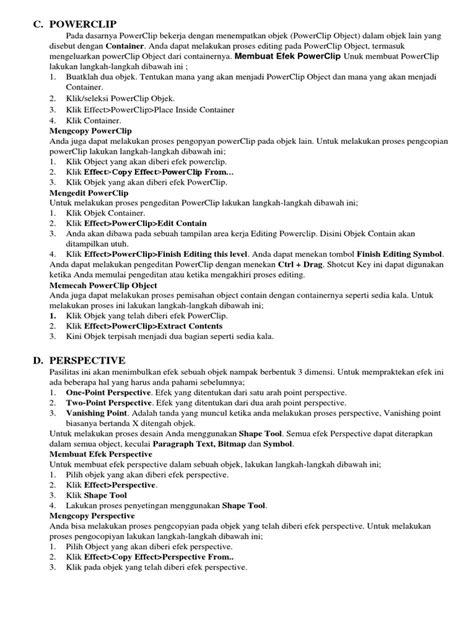 Materi Corel Draw Powerclip Perspective Pdf Perspective Graphical Graphic Design