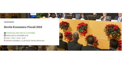 Novità Economico Fiscali in un convegno in presenza o in streaming FISCOeTASSE