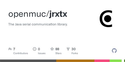 Github Openmucjrxtx The Java Serial Communication Library