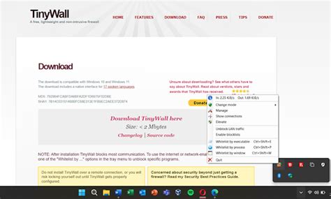 Configuring Tinywall Firewall Week 6