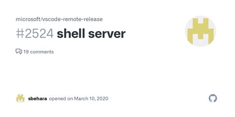 Shell Server · Issue 2524 · Microsoftvscode Remote Release · Github