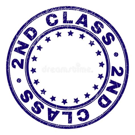 Scratched Textured 2nd Class Round Stamp Seal Stock Vector