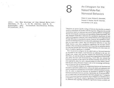 PDF An Ethogram For The Naked Mole Rat Nonvocal Behaviors