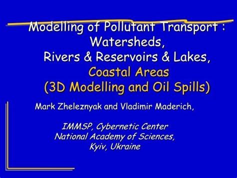 Modelling Of Pollutant Transport Watersheds Rivers Manhaz