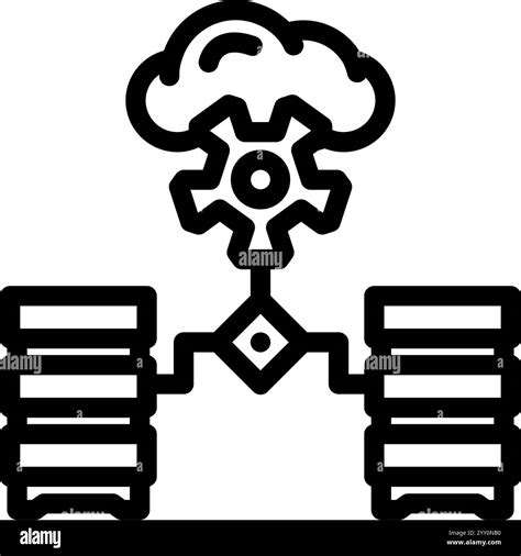 Container Orchestration Data Center Line Icon Vector Illustration Stock