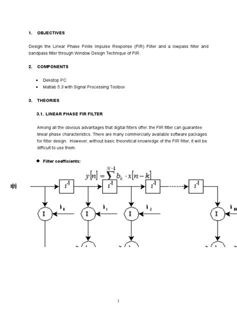 Linear Phase Finite Impulse Response Telecommunications Engineering