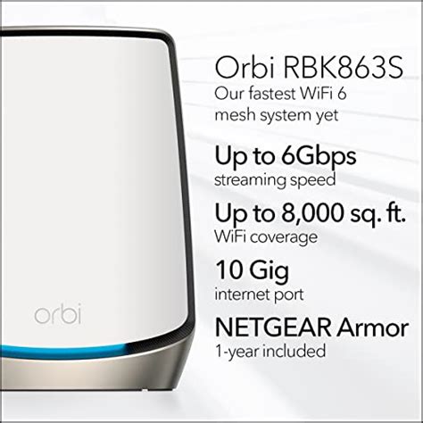 Netgear Orbi Tri Band Wifi Mesh System Rbk S Router With Satellite Extenders Coverage