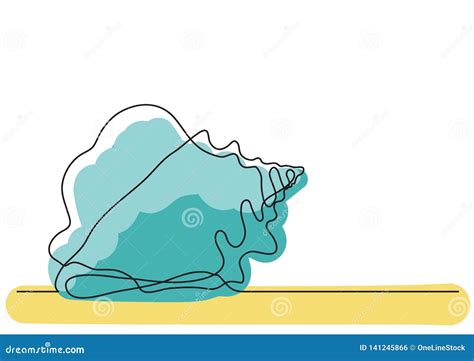 Single Line Drawing Of Sea Shell Stock Vector Illustration Of Shell