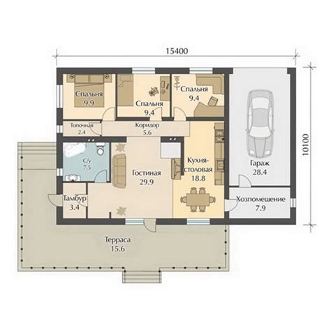 Проекты одноэтажных домов 10 на 15 35 фото планы с гаражом планировка с мансардой и террасой