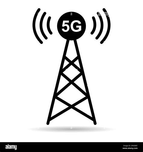 Signal Tower Shadow Icon Wireless Technology Network Sign Antenna