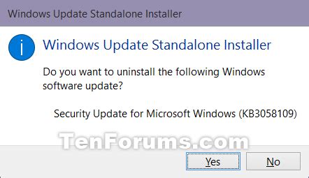 Uninstall Windows Update In Windows Tutorials