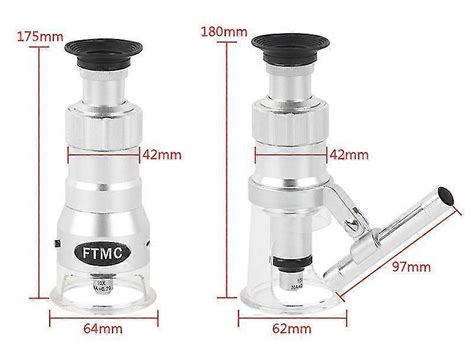 40x 60x 100x Portable Microscope Scale Measurement Eyepiece Led Light