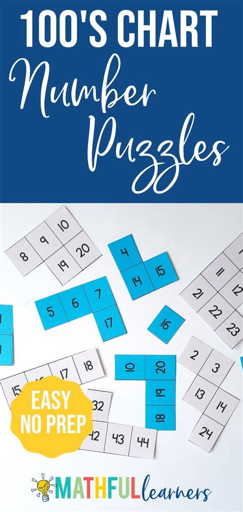 Number Puzzles Ordering On 100s Chart Place Value Missing Numbers Kindergarten Math