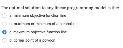 Solved The Optimal Solution To Any Linear Programming Model