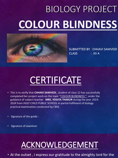 Biology Project Colour Blindness Pdf Eye Color