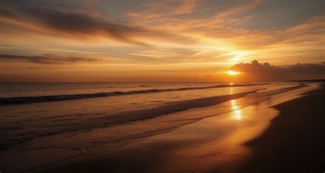 Premium Photo Sunset On The Beach Where The Day Meets The Sea