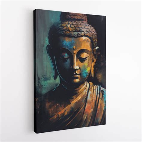 Buddha Head Abstract Color Square Wall Art