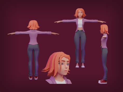 stylized low poly 3d character upwork