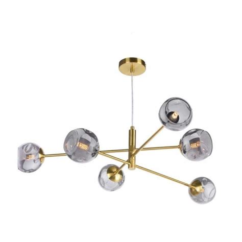 Smoked Glass And Aged Brass Sputnik Style Pendant Lighting Company Uk