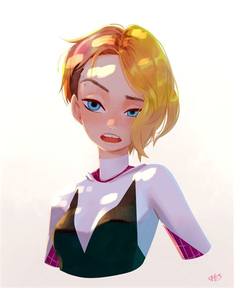 Safebooru 1girl Blonde Hair Blue Eyes Bodysuit Eyebrow Piercing Gwen