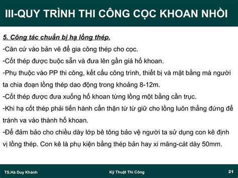Thi công cọc khoan nhồi | PPT
