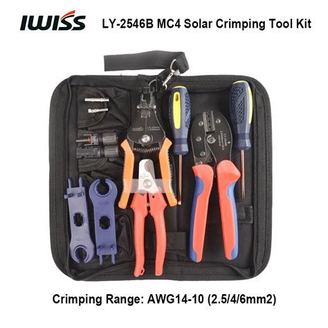 IWISS LY 2546B MC4 Solar Crimping Crimper Plier Tool Kit Crimp 2 5 4 6mm2 Range With Stripper