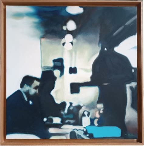 Proantic Intérieur De Café Tableau Pascal Mathé Né En 1959